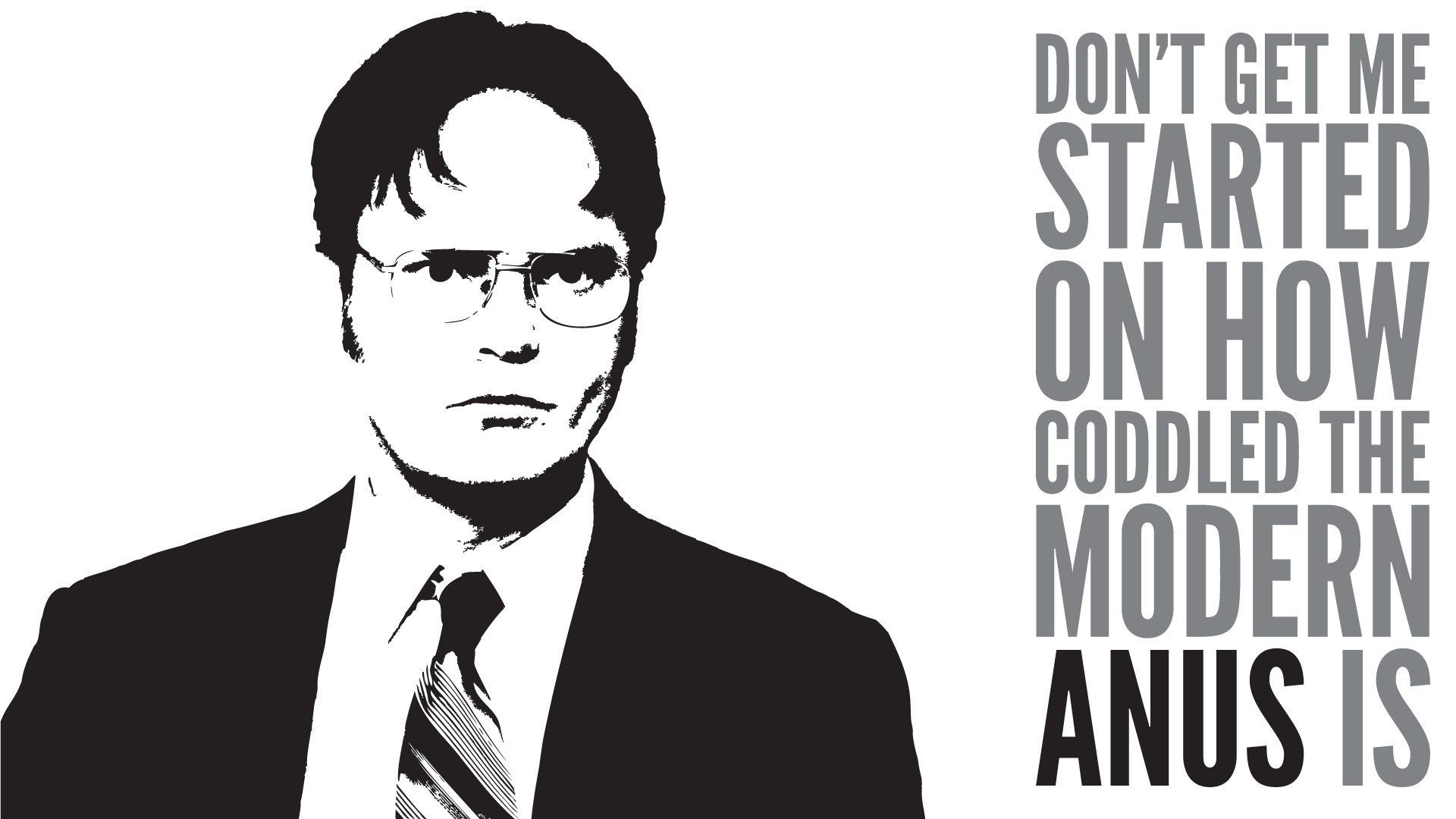 The Office Dwight Schrute Rainn Wilson Question Wallpaper - Dont Get Me ...