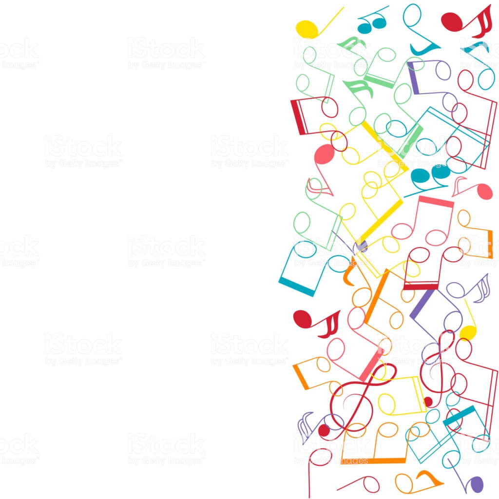 Musical Note And Clef Colorful Border Decoration - Graphic Design ...