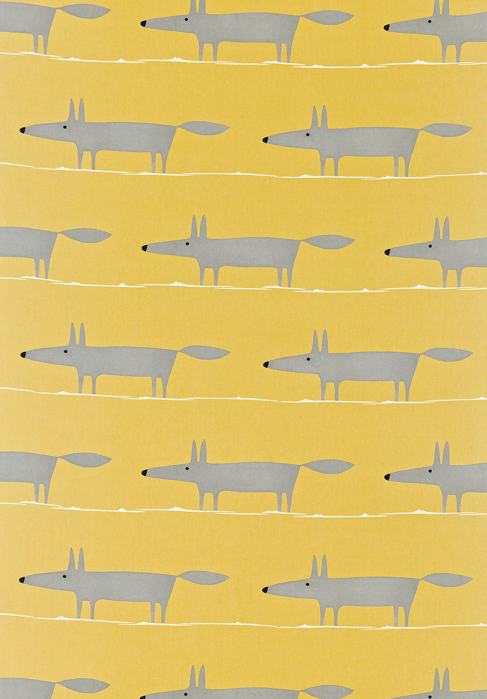 Scion Mr Fox Yellow Fabric - Scion Fox Wallpaper Yellow- WallpaperUse