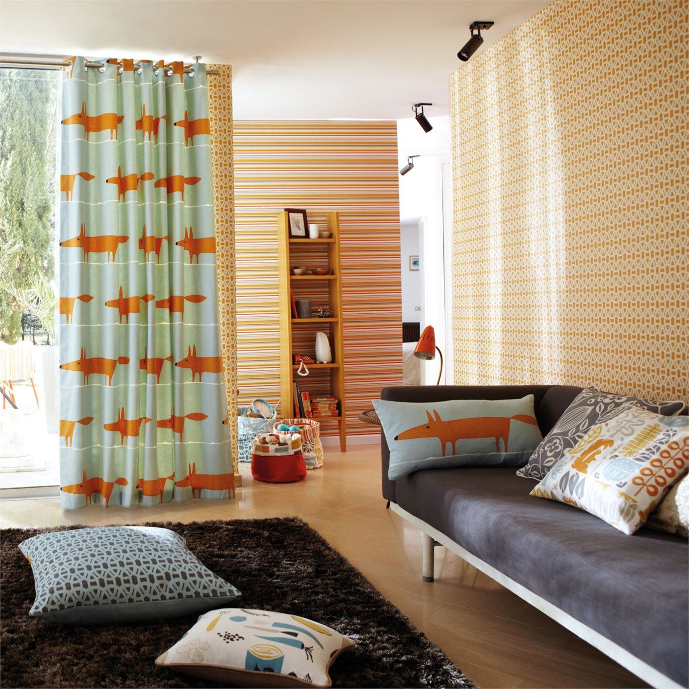 scion fox wallpaper,curtain,room,interior design,furniture,window ...