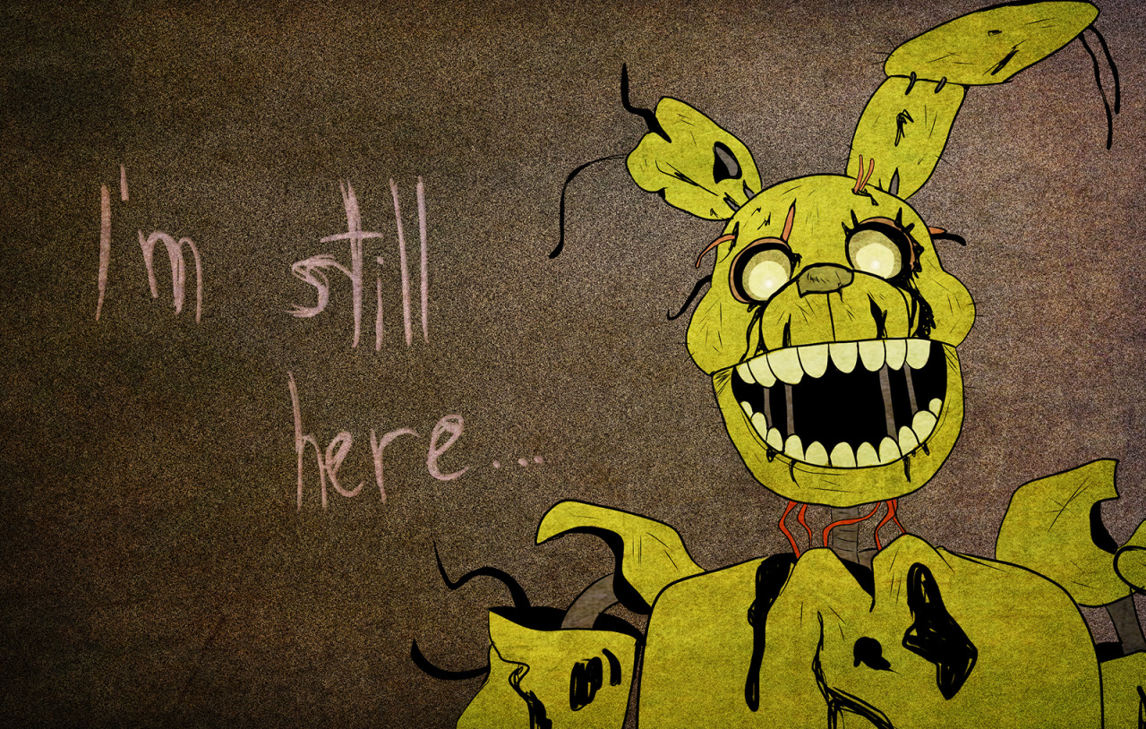 springtrap wallpaper,cartoon,font,illustration,animated cartoon,yellow ...