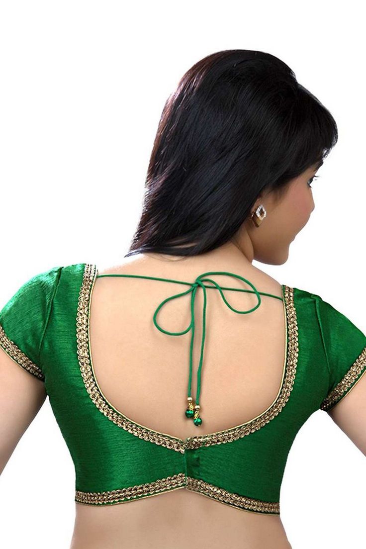 Simple Dark Green Blouse Designs- WallpaperUse