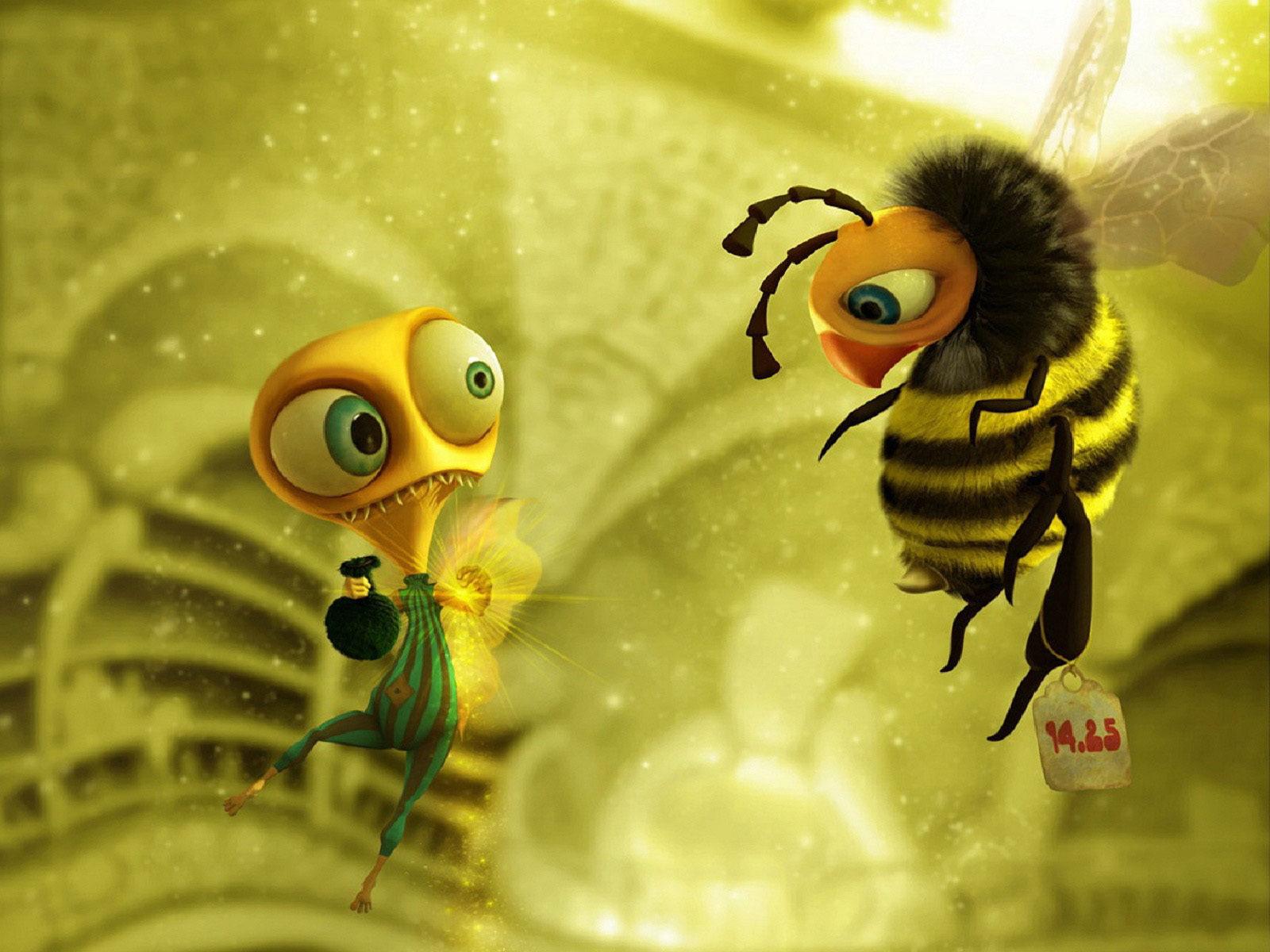 funny wallpaper hd,honeybee,insect,bee,animated cartoon,membrane winged ...