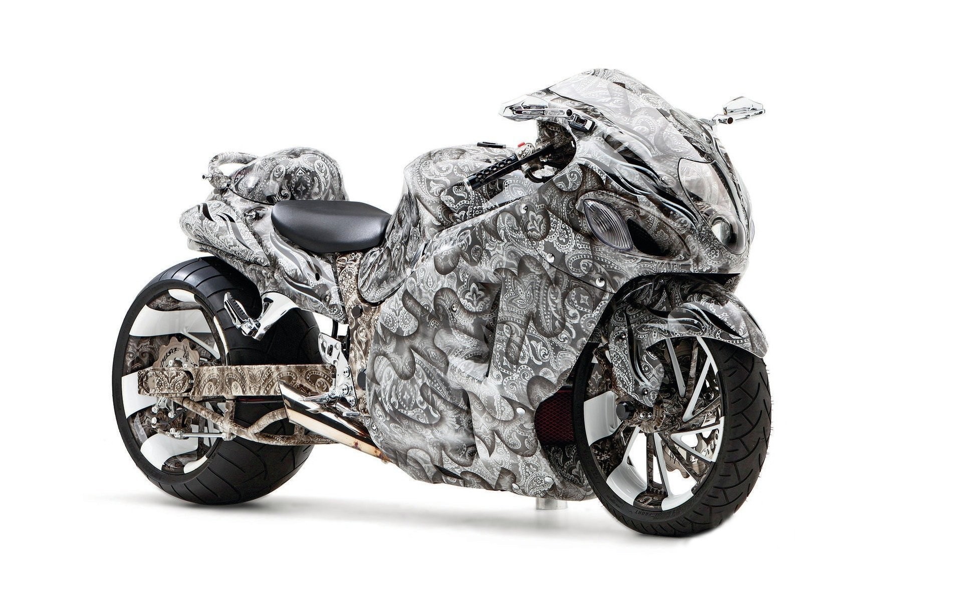 Suzuki Hayabusa Sportbike Drives Airbrush Patterns - Hayabusa Black And ...