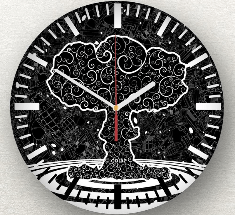 wallpaper abstrak hitam putih,clock,wall clock,home accessories,circle ...