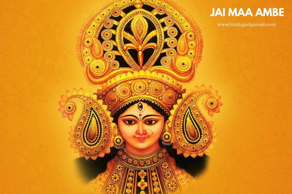 navratri mata rani wallpaper,yellow,tradition,art,headgear,illustration ...