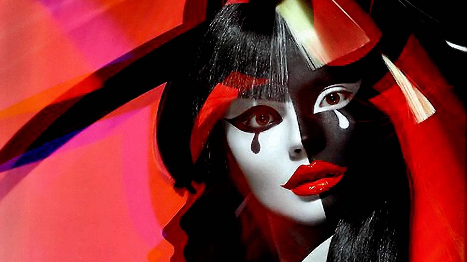 clown wallpaper hd,red,lip,black hair,headgear,mask (#672342 ...