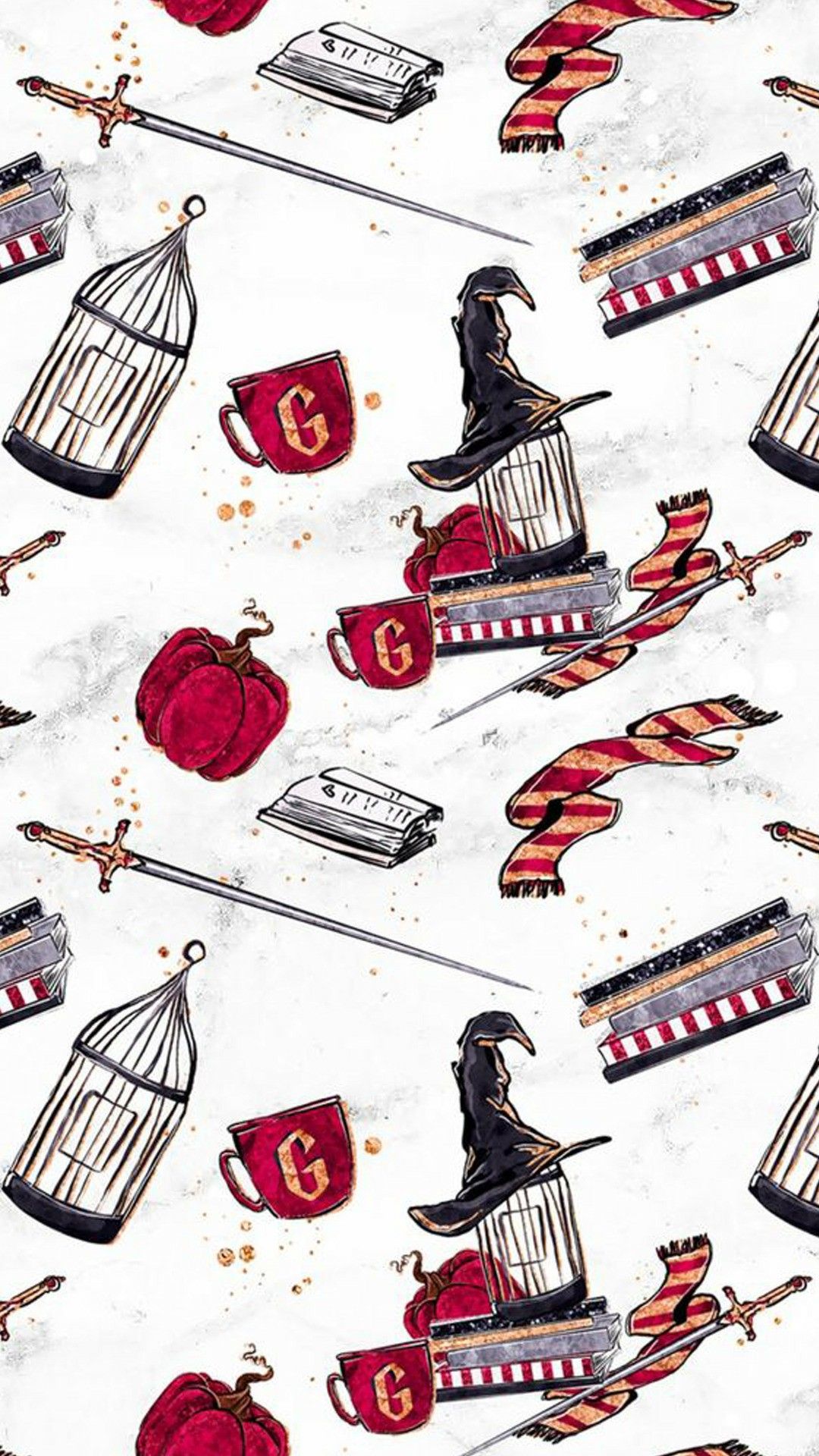 Seamless Harry Potter Pattern- WallpaperUse