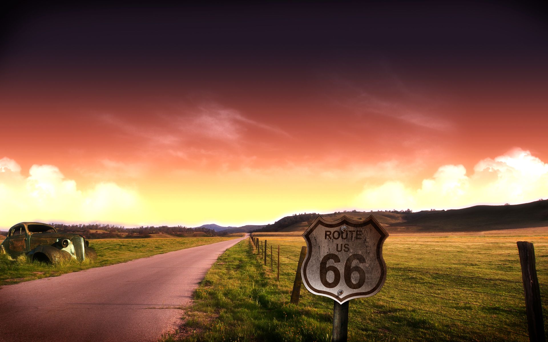 route 66 wallpaper,himmel,wolke,natürliche landschaft,straße,atmosphäre ...
