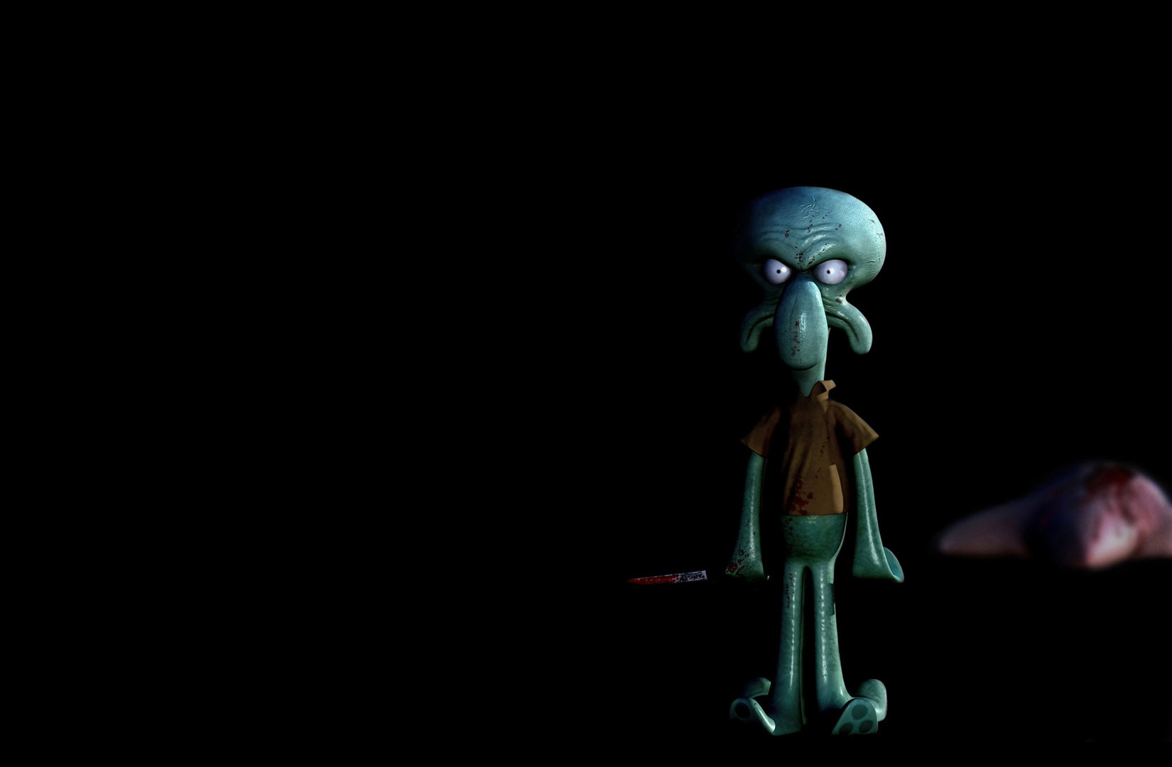 squidward wallpaper,figurine,3d modeling,darkness,green,organism ...