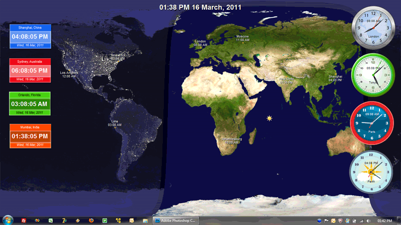 Freeware Download Live World Clock Desktop Wallpaper - World Clock ...