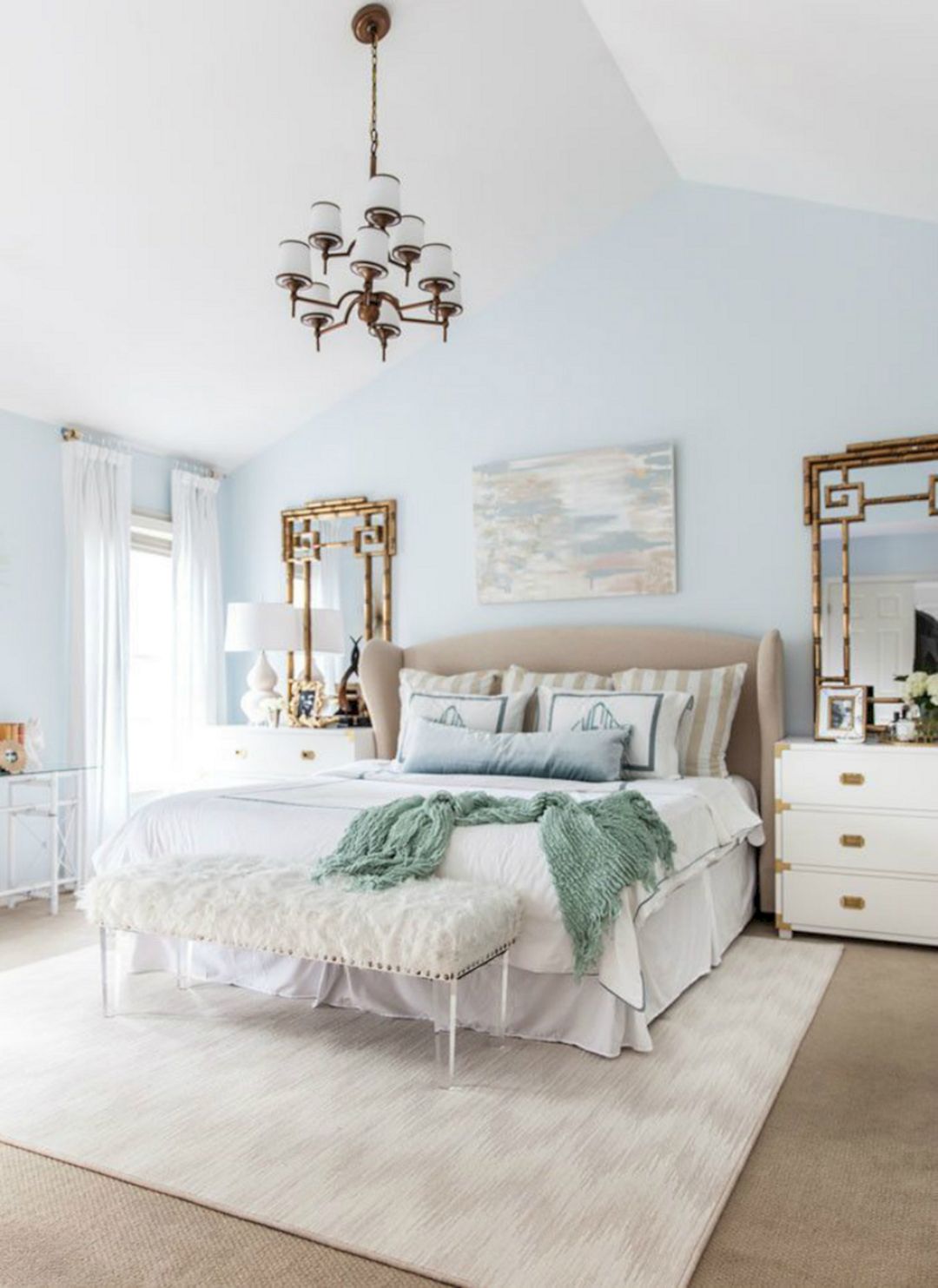 Light Blue Bedroom - Master Bedroom Makeover- WallpaperUse