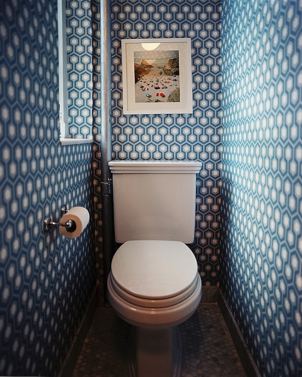 David Hicks Hexagon Wallpaper - Toilet Room Wallpaper Ideas- WallpaperUse