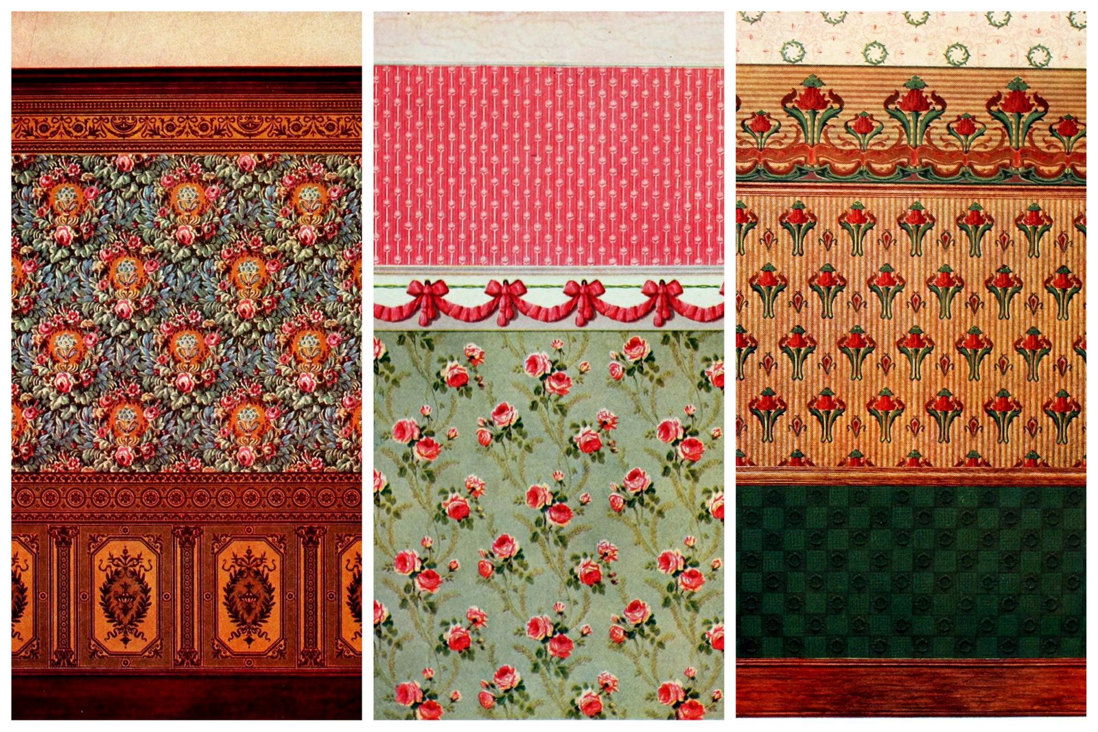 Old Edwardian Wallpaper Styles, Patterns & 40 Real - Antique 1800s ...