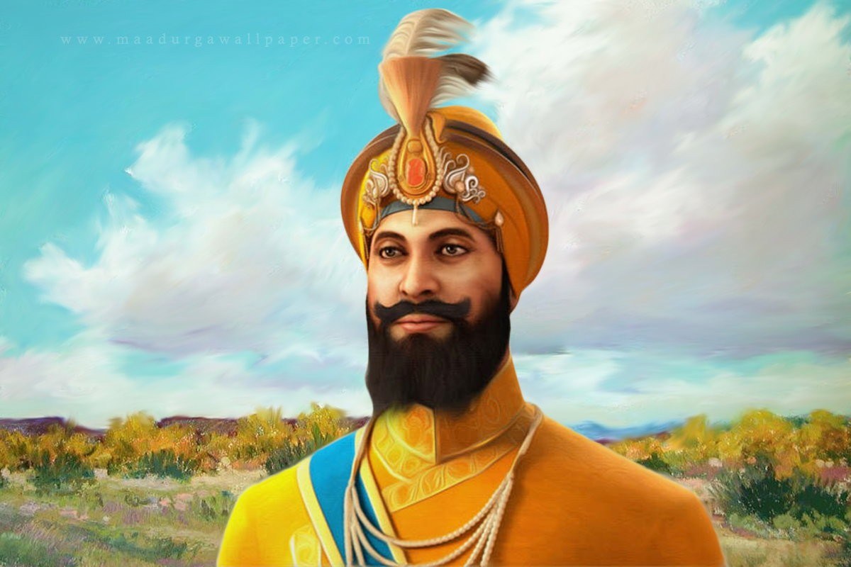 guru gobind singh ji wallpaper,guru,painting,art,mythology,moustache ...