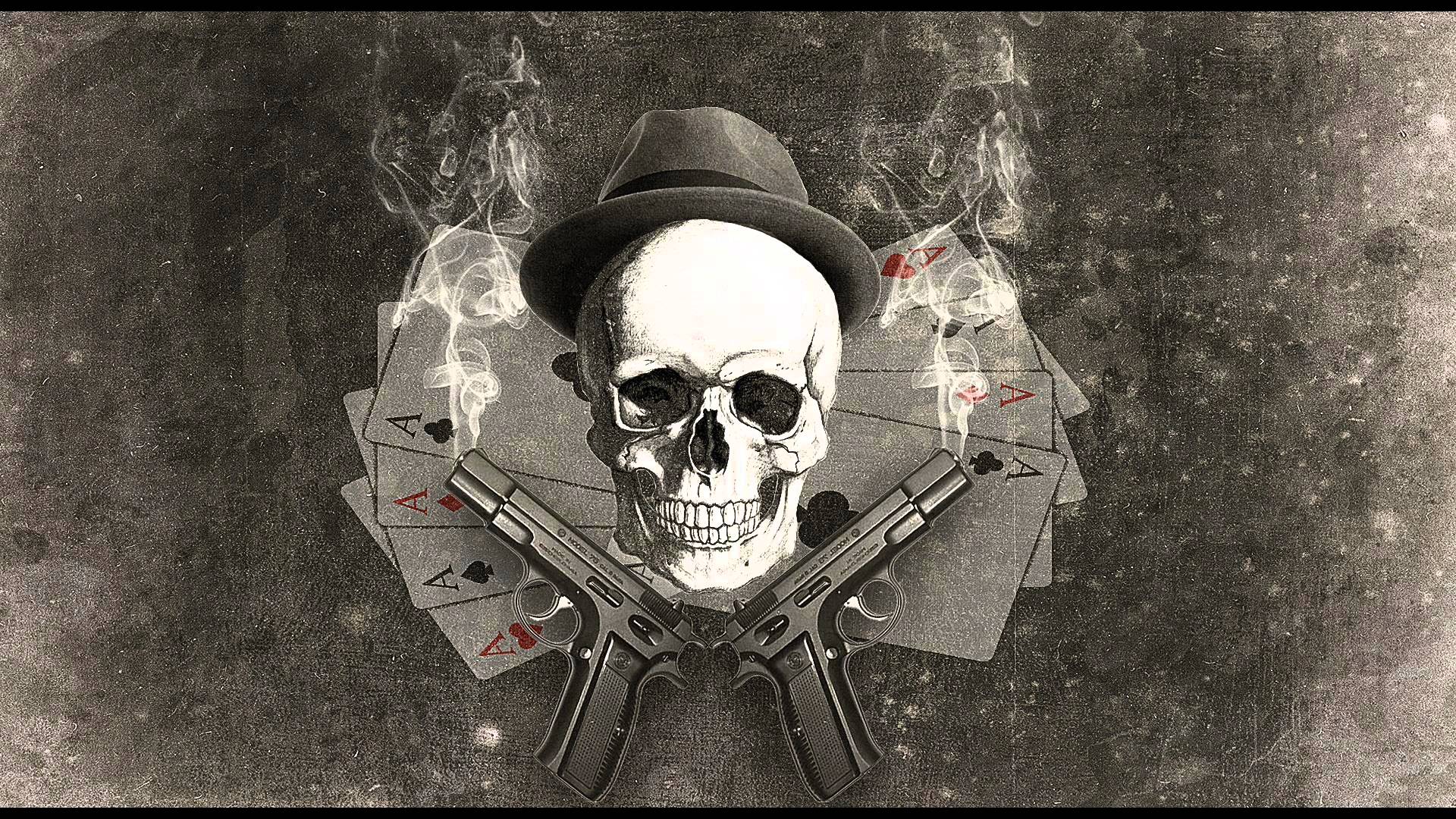 Thug Life Wallpapers Gangsta - Facebook Skull Gun Cover- WallpaperUse