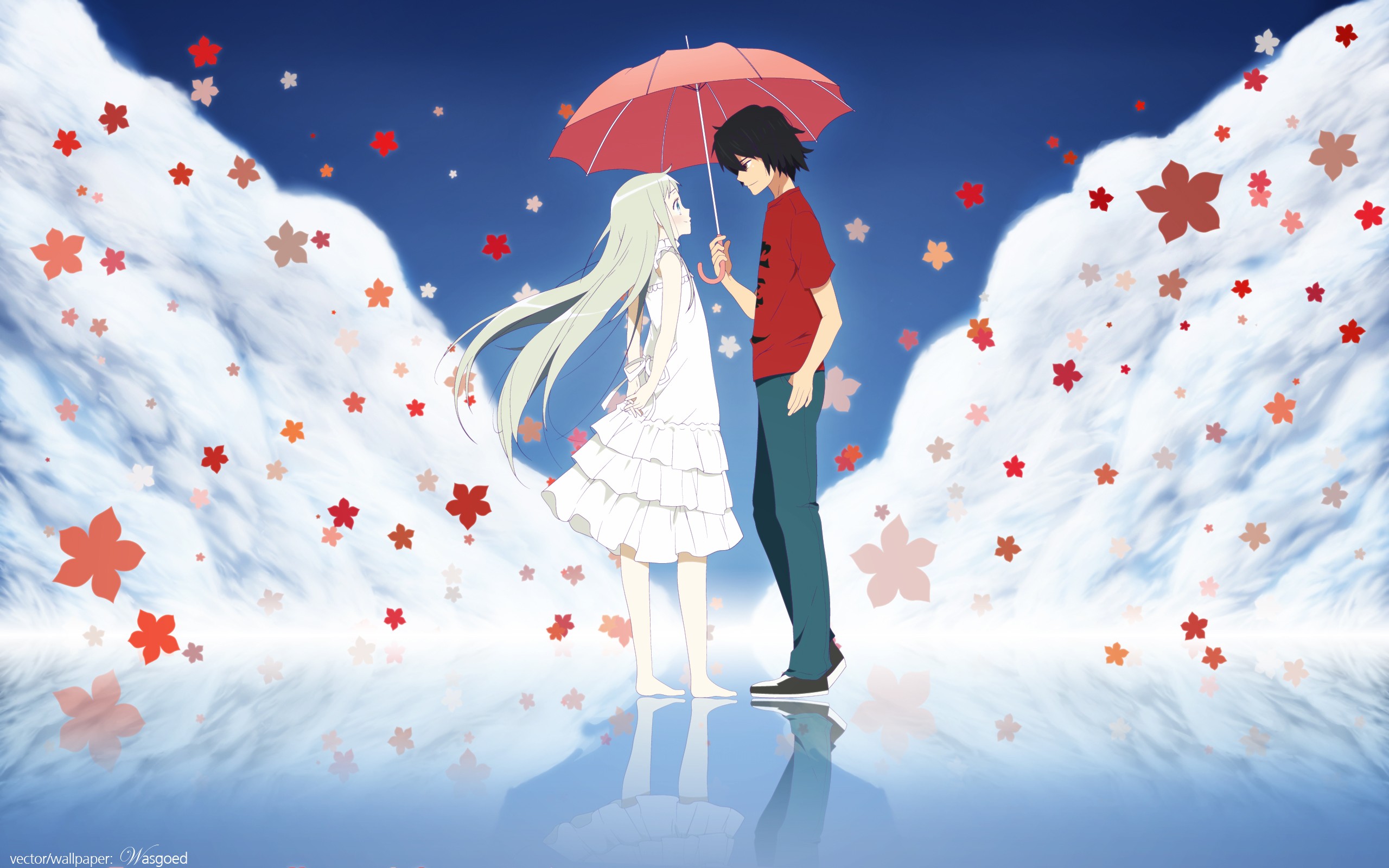 anohana wallpaper,illustration,sky,umbrella,anime,art (#77673 ...