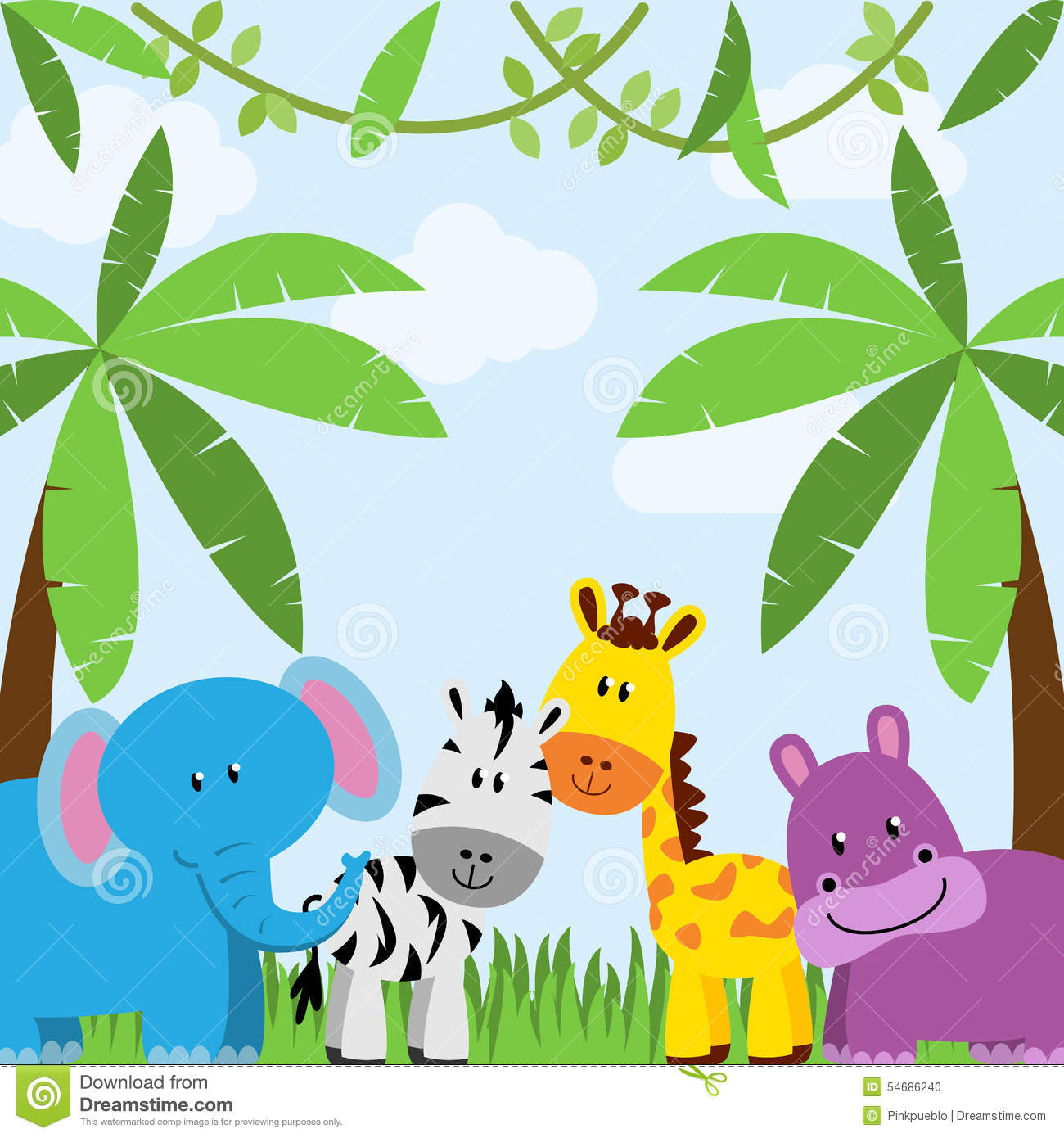 Baby Safari Background Baby Jungle Animals Background - Background ...