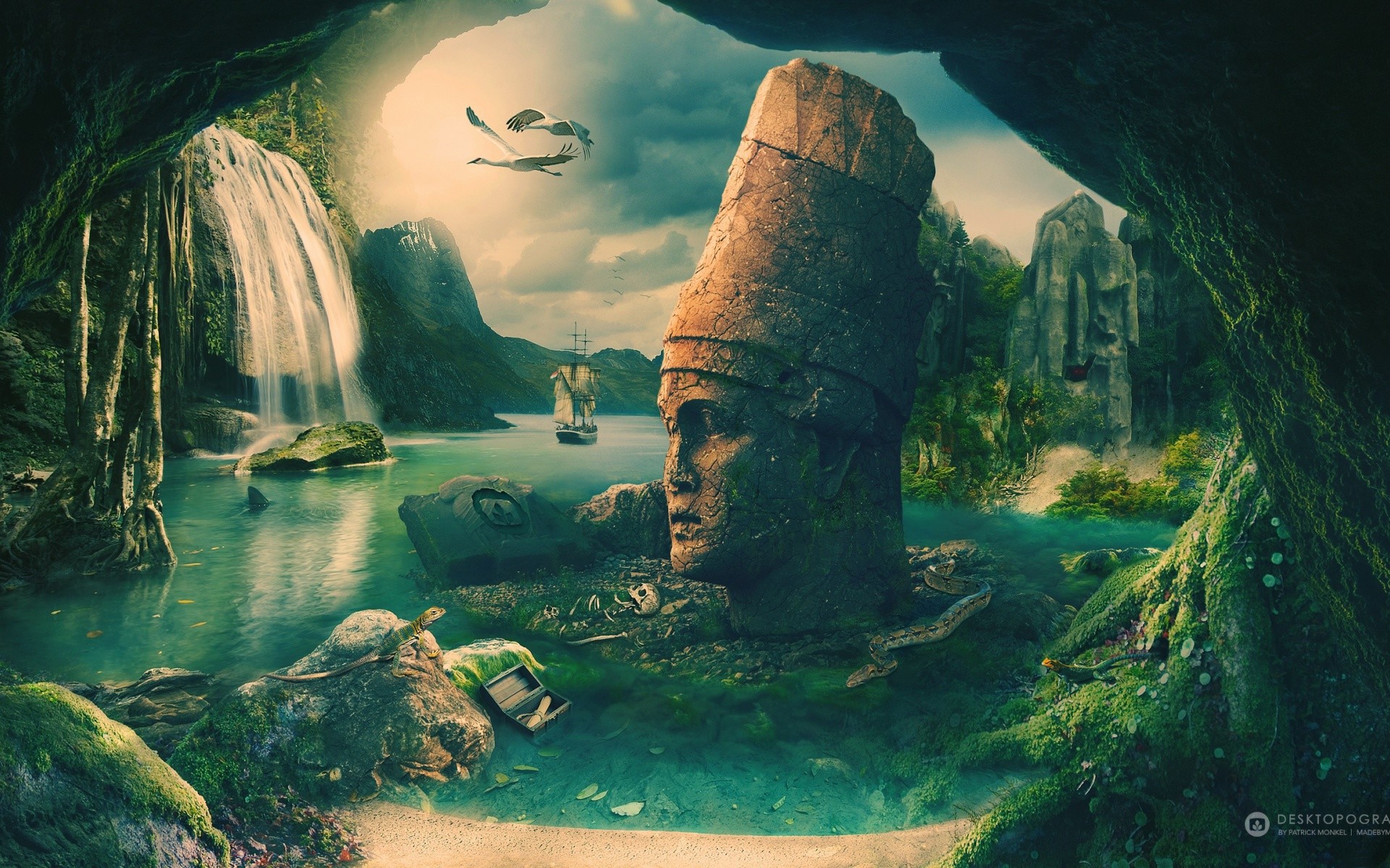 atlantis wallpaper,nature,natural landscape,formation,rock,cave ...