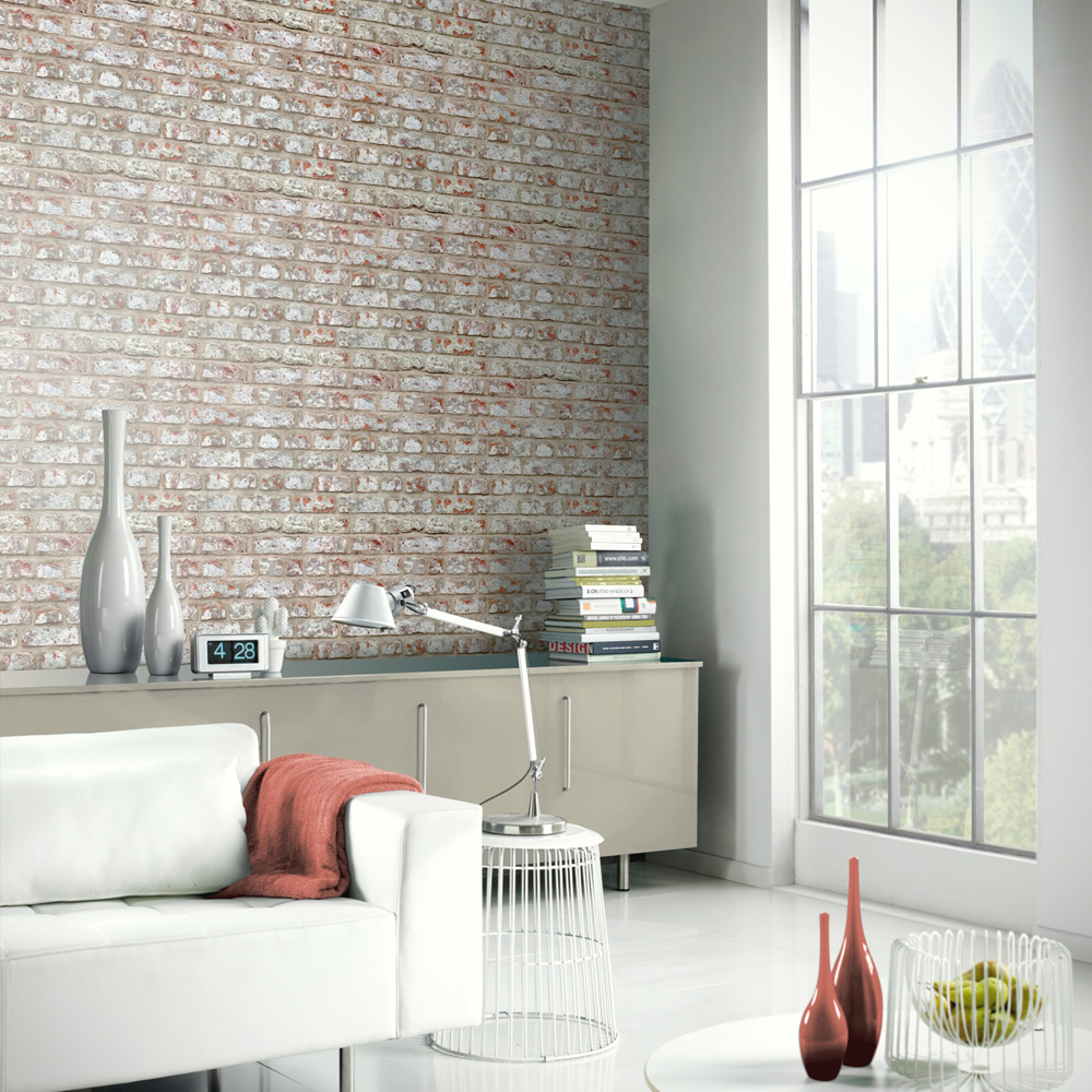 Arthouse Opera Rustic Brick Wallpaper - Brick Wallpaper Feature Wall ...