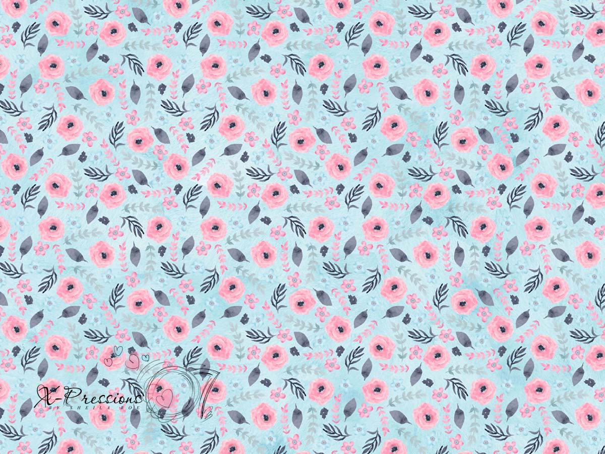 Photography Backdrop Soft Blue Floral Wallpaper - Motif- WallpaperUse