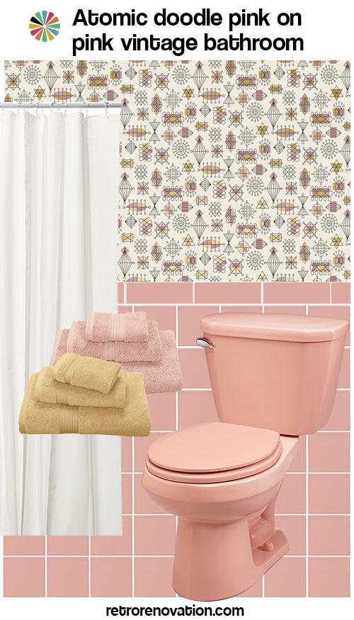 Vintage Pink Bathroom - Retro Pink Tile Bathrooms- WallpaperUse