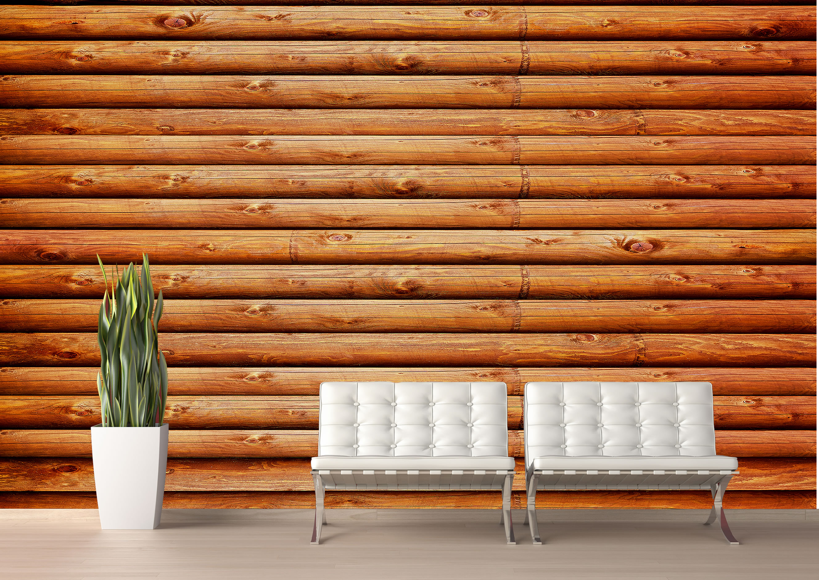 Log Cabin Wall Mural- WallpaperUse