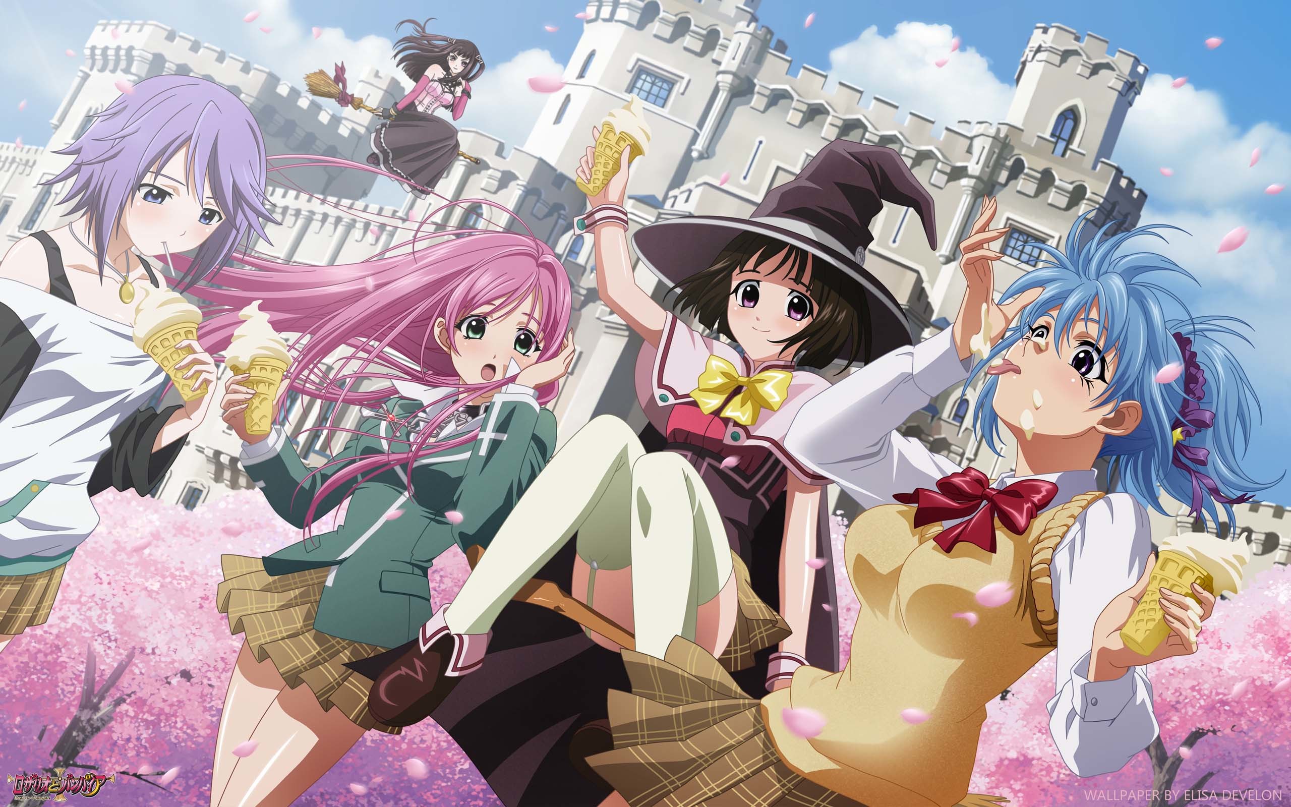 rosario vampire wallpaper,dibujos animados,anime,cg artwork,ilustración ...