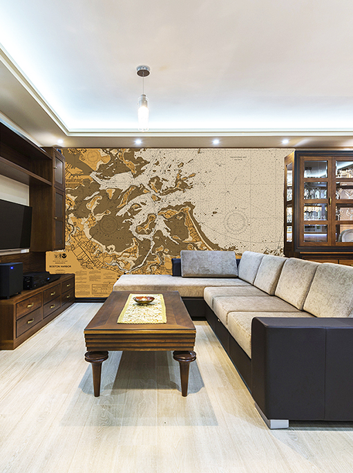 Nautical Map Wallpaper - Interior Design- WallpaperUse