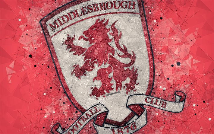 Middlesbrough Fc, 4k, Geometric Art, Logo, Red Abstract - Middlesbrough ...