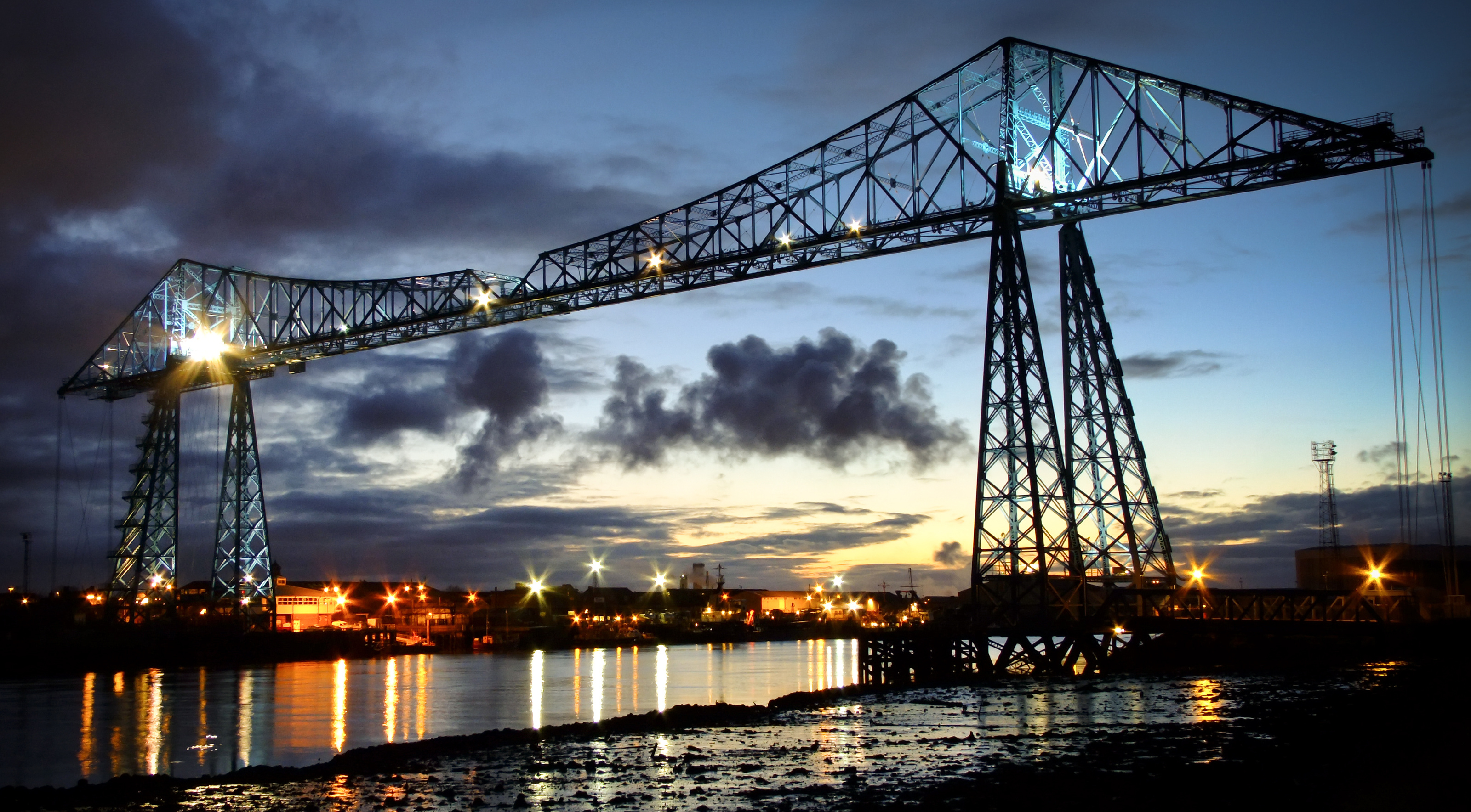 middlesbrough wallpaper,bridge,transporter bridge,sky,crane,water ...