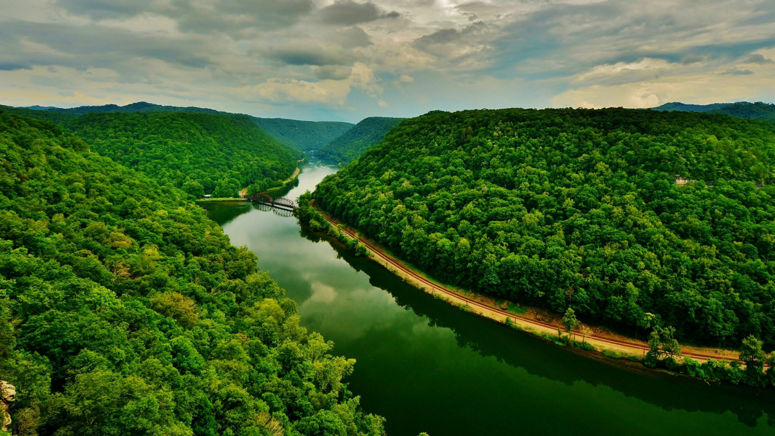 green landscape wallpaper,natural landscape,water resources,nature ...