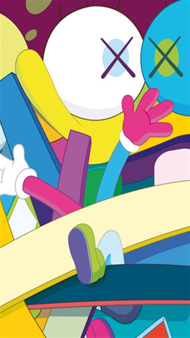 kaws iphone wallpaper,line,graphic design,illustration,clip art ...