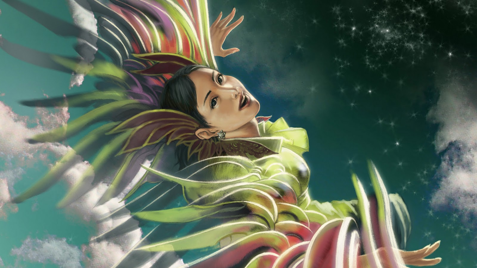 Flying Fantasy Art Character- WallpaperUse