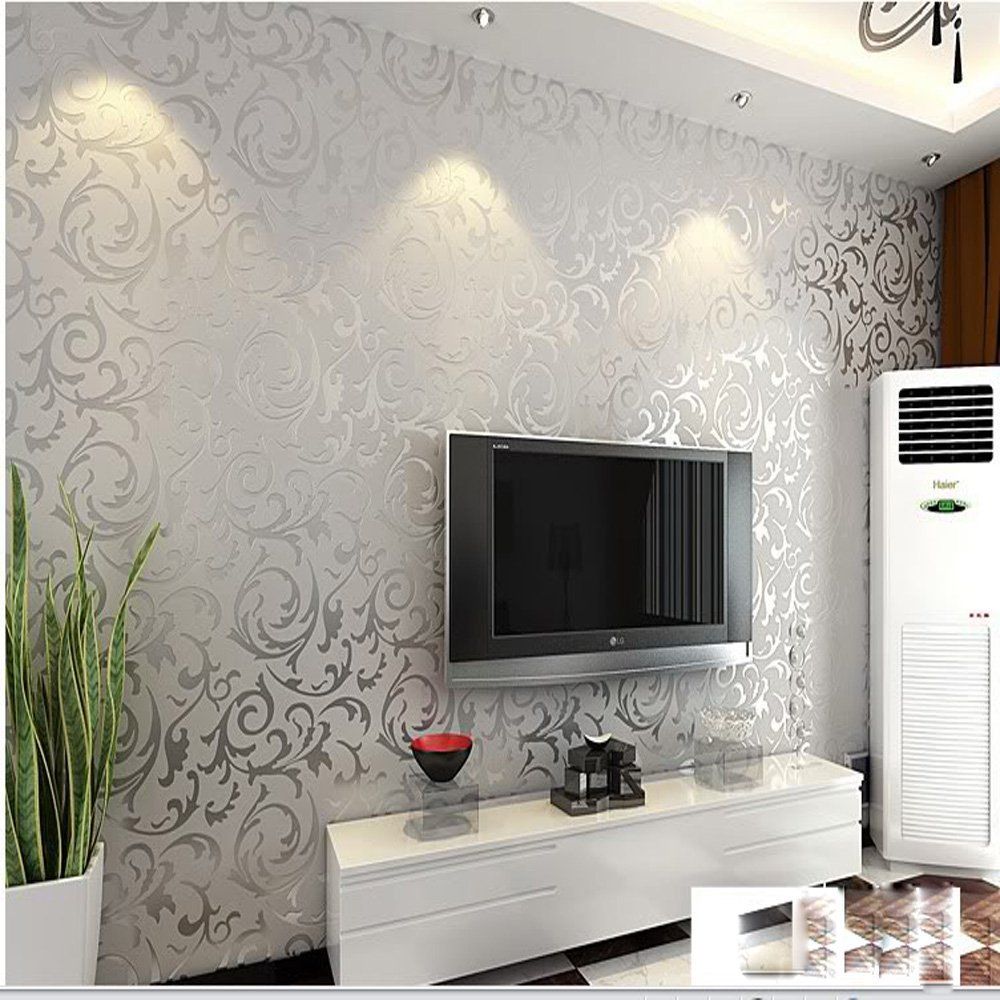 cheap silver wallpaper,wall,wallpaper,room,interior design,living room ...
