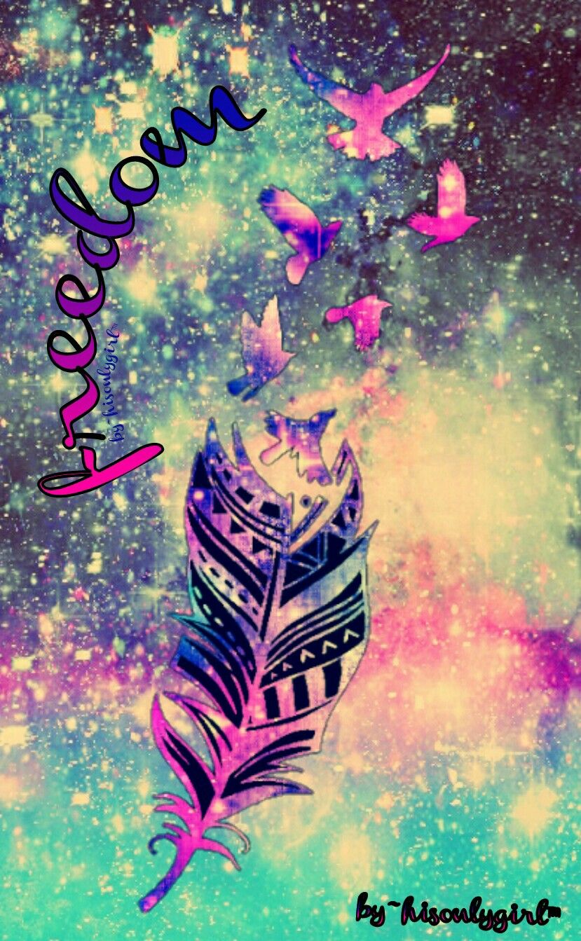 Galaxy Feather Background- WallpaperUse