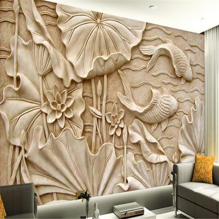 Plaster Of Paris Art For Living Room- WallpaperUse