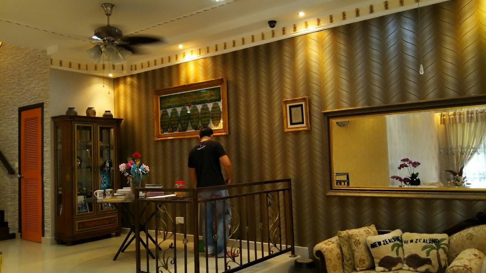 wallpaper rumah cantik,room,ceiling,interior design,building,living ...