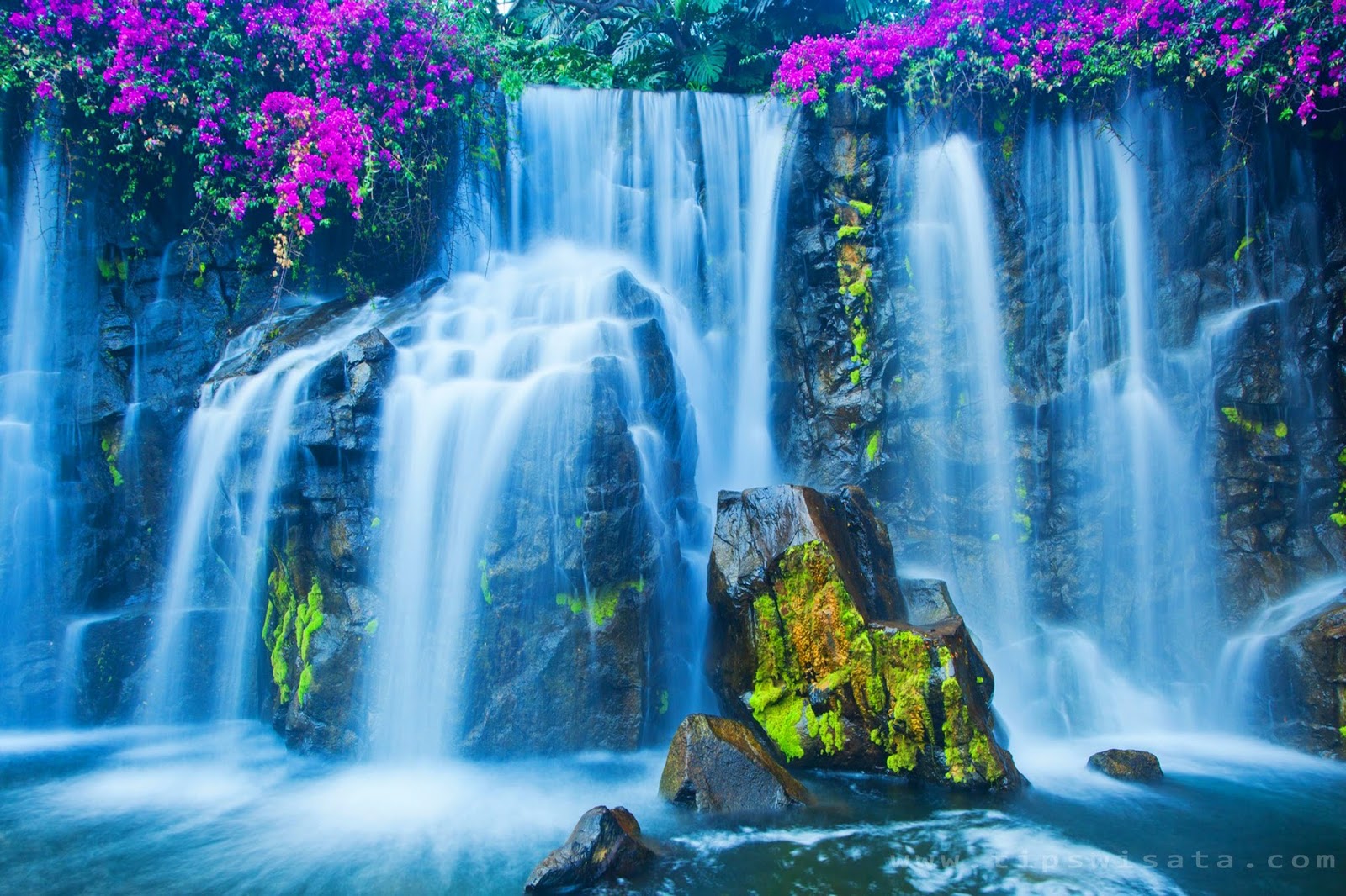 wallpaper terindah,waterfall,natural landscape,body of water,water ...