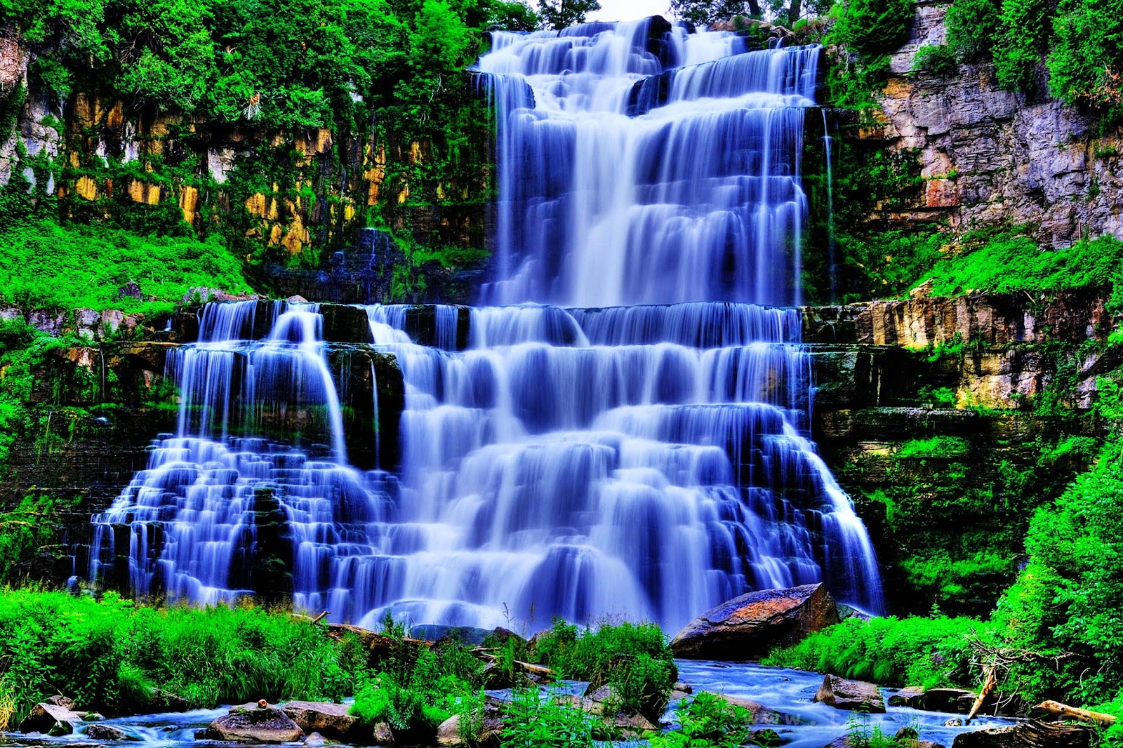 wallpaper terindah,waterfall,natural landscape,water resources,nature ...