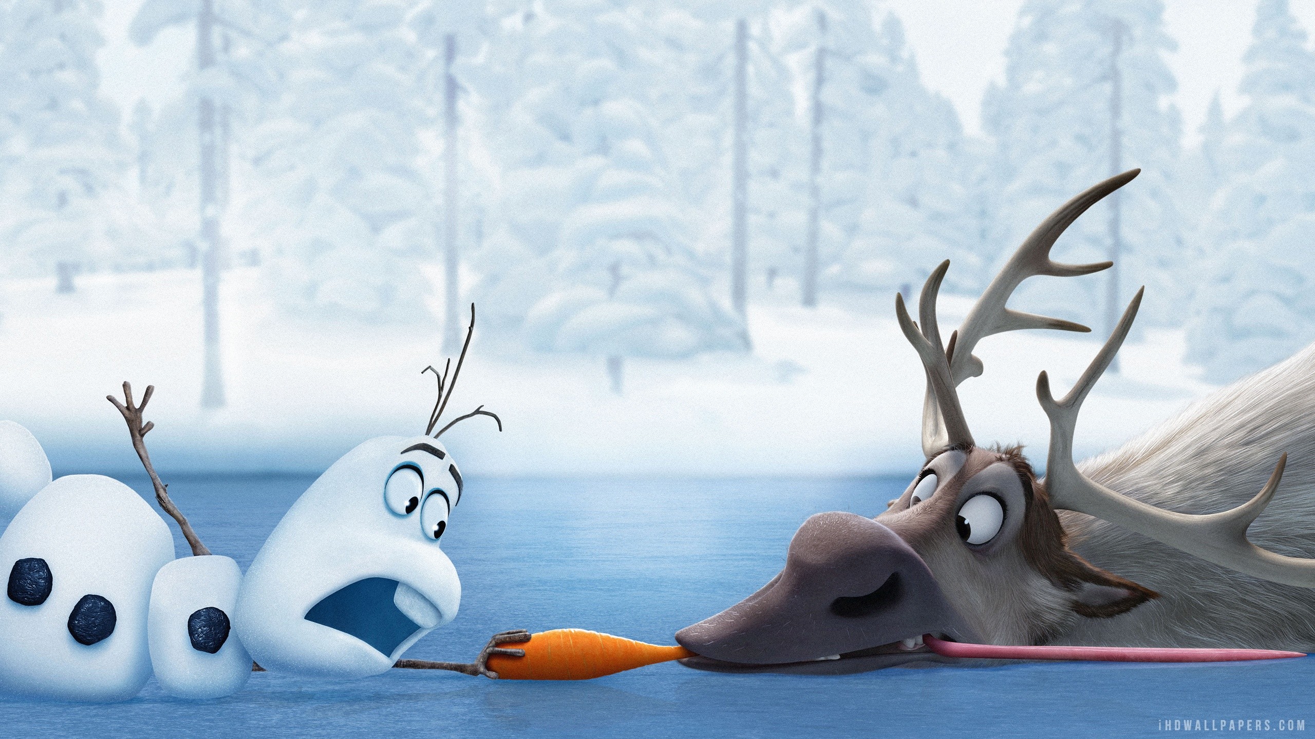 Frozen Movie Wallpaper Olaf Hd Resolutions Data-src - Sven Eating A ...