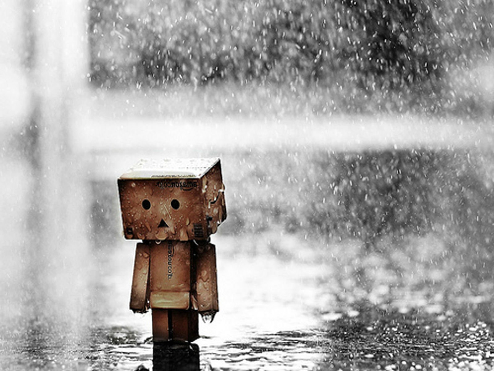 Sad Mood Sorrow Dark People Love Danbo Rain Drops Wallpaper - Sad Rain ...