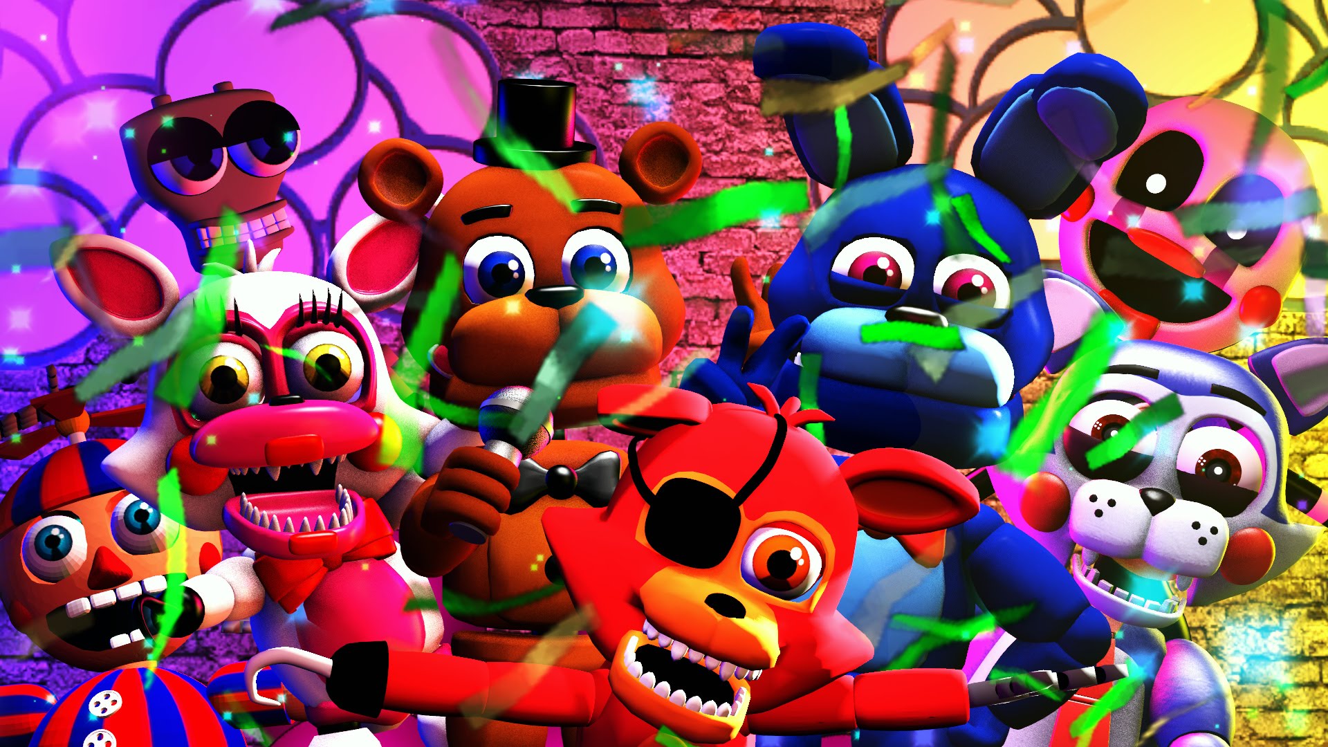 fnaf world wallpaper,animated cartoon,cartoon,animation,organism ...