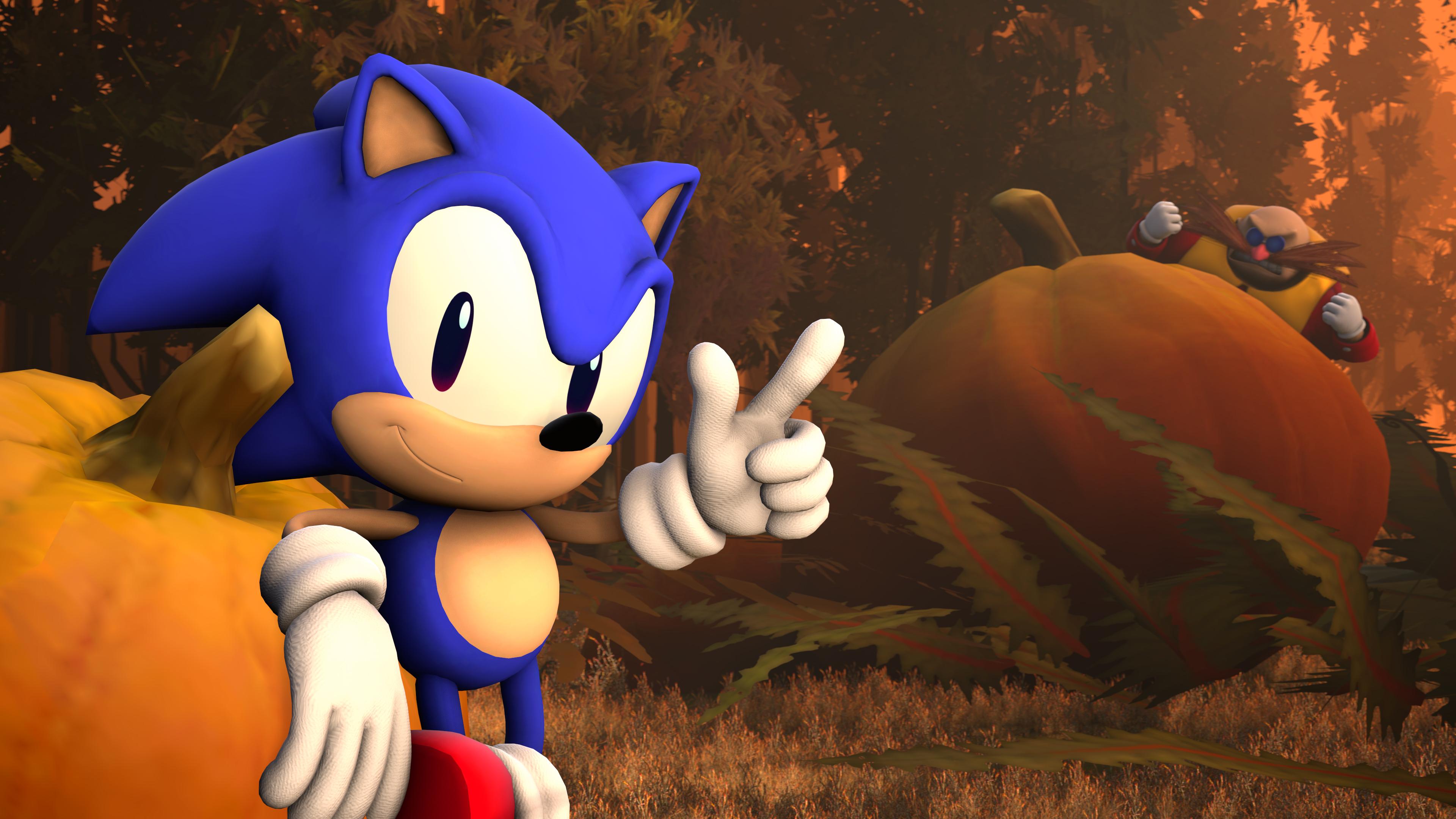 Sfm Sonic Autumn 4k Wallpaper - Sfm Classic Sonic- WallpaperUse