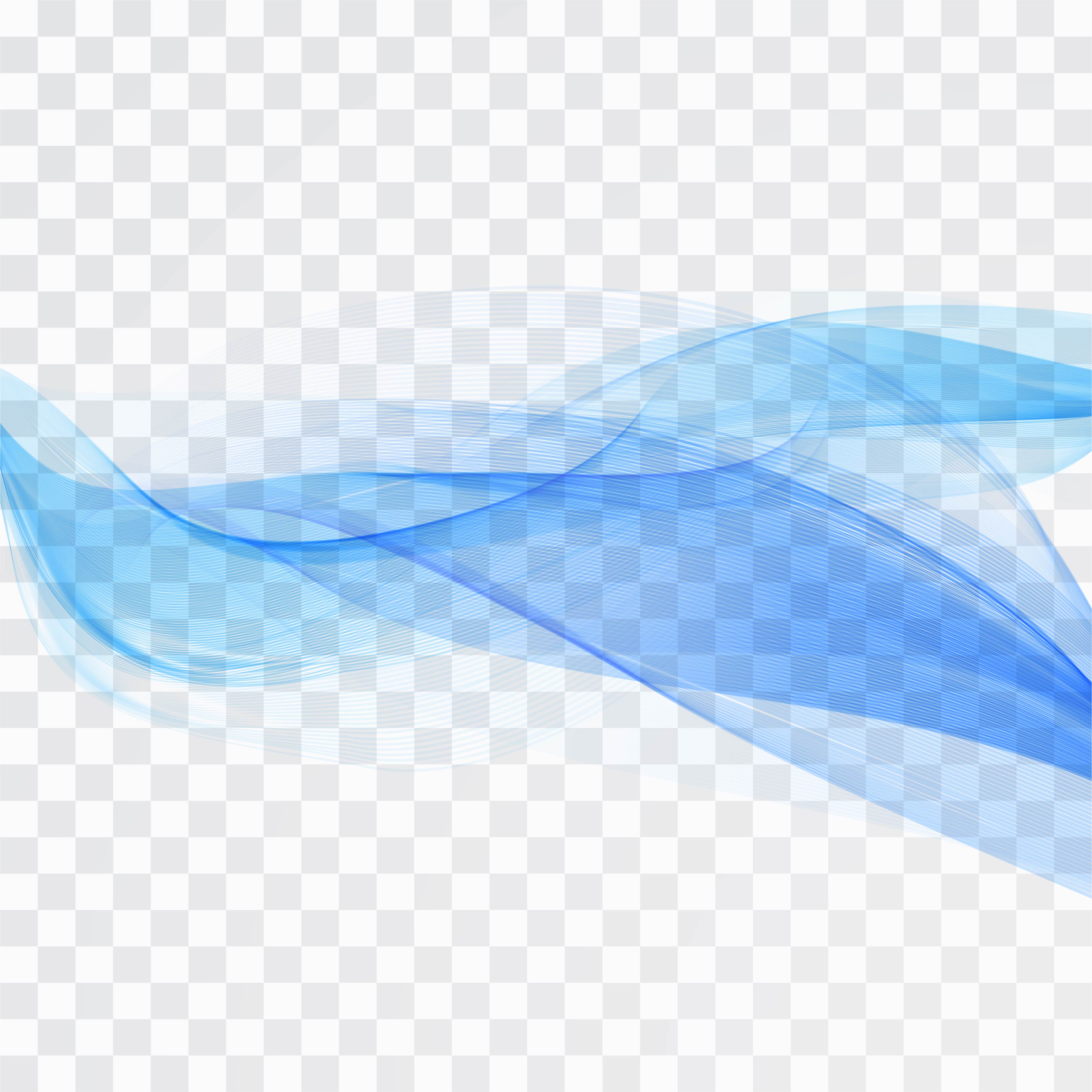 Beautiful Blue Wave Transparent Background Vector - Vector Art ...