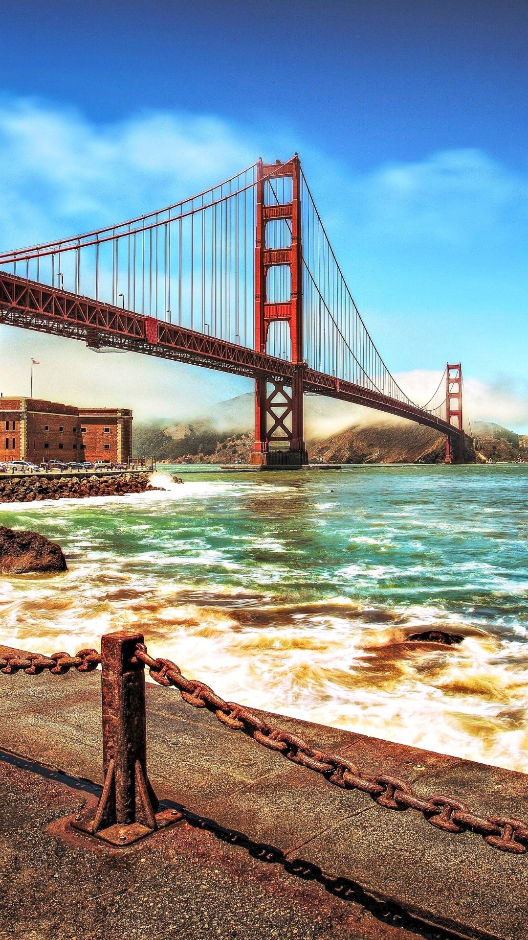 wallpaper para iphone 6 plus,bridge,suspension bridge,landmark,sky ...