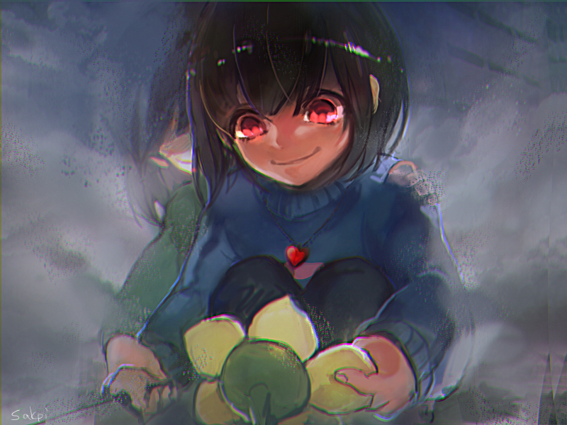 undertale chara wallpaper,anime,cartoon,cg artwork,black hair ...