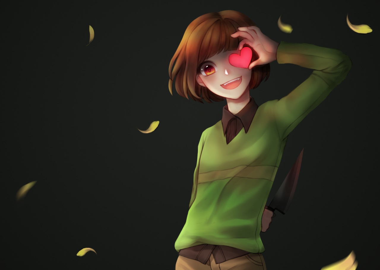 papier peint undertale chara,vert,dessin animé,animation,illustration ...