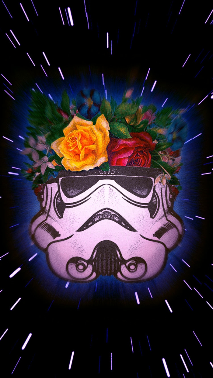 Stormtrooper With Flowers, Pink And Yellow Roses, Cute- WallpaperUse
