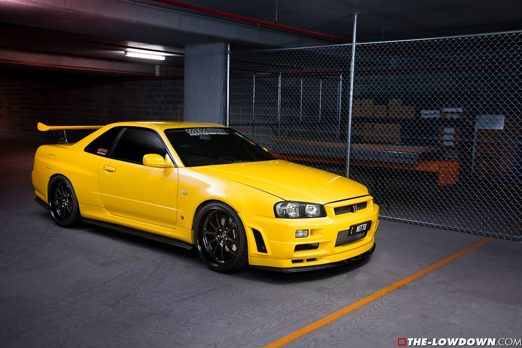 Skyline R34 Gtr Yellow- WallpaperUse